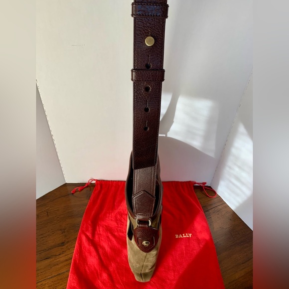 Bally | Bags | Bally One Season And Limited Olive Green Suedebrown Leather Shouldercrossbody ...